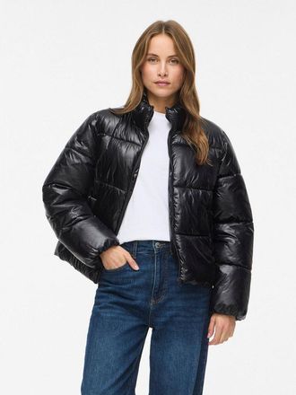 Vila Steppjacke VILYCHEE L/S SHORT PUFFER/TB Kunstfaser, hoher Stehkragen
