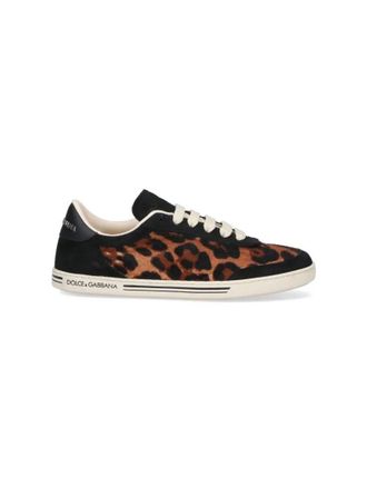 Dolce & Gabbana Low-Top Sneaker - Saint Tropez Sneakers - Brown Leopard Print - Gr. 37,5 (EU) - in Braun - f&uuml;r Damen