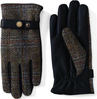 Lands End Harris Tweed Handschuhe, Damen, Größe:L-XL regular, Braun, Wolle, by Lands End