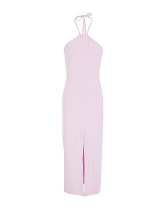 8 by YOOX JERSEY HALTER MIDI DRESS W/ FRONT SLIT