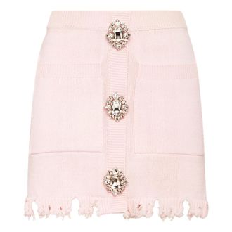 Philipp Plein Femme, Jupes, Rose, Taille: 42 FR Knit Mini Skirt Monogram