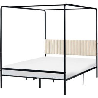 Beliani Himmelbett Metall MIRABEAU 140 x 200 cm Schwarz