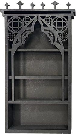 Generic Gotischer Stil Schmuckregal | Rustic Crescent Moon f&uuml;r Schlafzimmer, Kristalle, Steine, kleine Accessoires, himmlischer Organisator, Hexenvibes, Holza