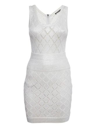 Balmain Geripptes Minikleid - Wei&szlig;