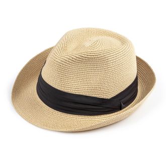 Dreshow Damen Panama Hut Breiter Krempe Stroh Sommer Fedora Strohhut Panama Aufrollen Hut Strand Rollbar UV Sonnenhut UPF 50 +