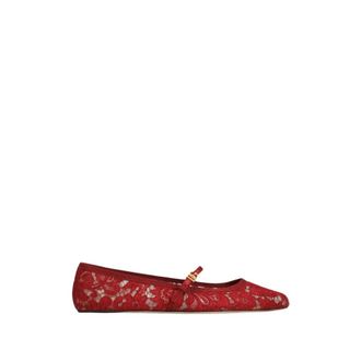 Dolce & Gabbana Femme, Chaussures, Rouge, Taille: 37 EU Ballerines en dentelle