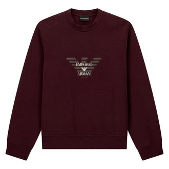 Emporio Armani SweaT-shirt &agrave; col rond - Homme - Sweatshirts et sweats &agrave; capuche - Rouge - Taille: 2XL