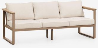 Sklum Sklum - Canap&eacute; de jardin 3 places en aluminium et bois dacacia Lipov Moka Brown