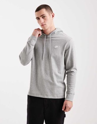Nike Club - Gestrickter Kapuzenpullover in Grau