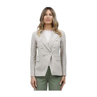 Circolo 1901 Canvas Effect Blazer - - Jackets - Damen - Grau - L