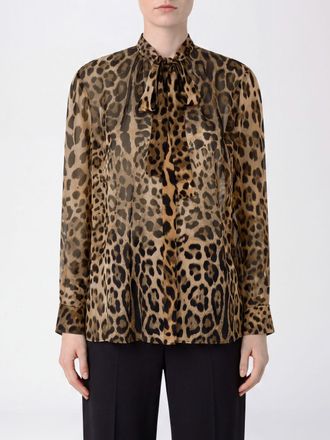 Dolce & Gabbana Blouse en soie &agrave; imprim&eacute; animalier et col lavalli&egrave;re