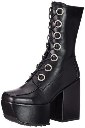 Lamoda Damen Mutual Agreement Mid Calf Boot, Black Pu, 40 EU