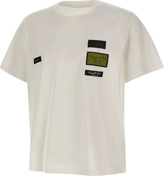 Maison Margiela Homme, Tops, Blanc, Taille: XL Label Patch T-shirt
