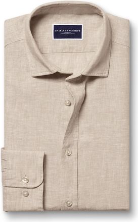 CHARLES TYRWHITT Reines Leinenhemd - Graubraun