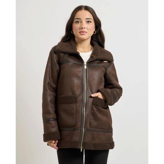 Yes-Zee YES Zee, Femme, Vestes, Brun, Taille: 42 FR Manteau Enti&egrave;rement Zipp&eacute;