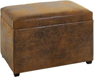 Haku Möbel Sitztruhe braun, Vintage, MDF, Textilgewebe - Maße: B 58 cm x H 42 cm x T 39 cm, Style: Industrial