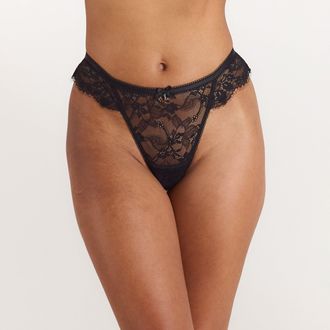Lounge String &agrave; Finitions Dentelle - Noir - XXL
