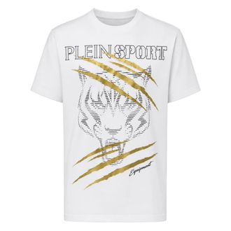 Plein Sport Homme, Sport, Blanc, Taille: XL T-Shirt Col Rond SS Tiger
