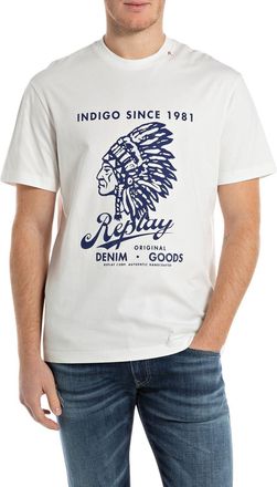 Replay Herren T-Shirt Kurzarm mit Rundhalsausschnitt, Natural White 011 (Wei&szlig;), XXL