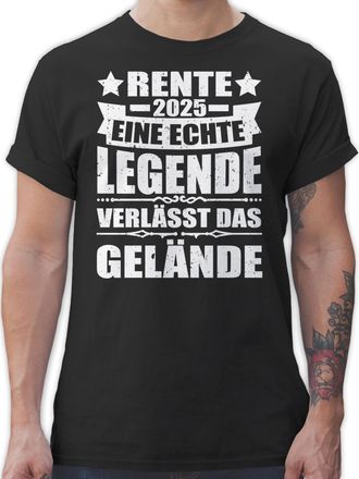Shirtracer T-Shirt Herren - Rentner - Rente 2025 eine echte Legende verl&auml;sst das Gel&auml;nde - 3XL - Schwarz - rentengeschenke Tshirt Ruhestand+Geschenk Ruhestand Le