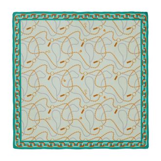 Le Parmentier Gr&uuml;nes Seidentuch mit Kette & Perlen - - Accessories - Damen - Gr&uuml;n - ONE SIZE