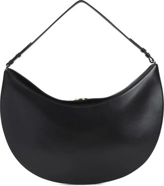 Jacquemus Hobo Bags - Crescent-Shaped Black Leather Handbag With Gold-To - Gr. unisize - in Schwarz - für Damen