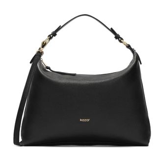 Kazar Schwarze Lederhandtasche mit lockerer Passform - - Bags - Damen - Schwarzk - ONE SIZE