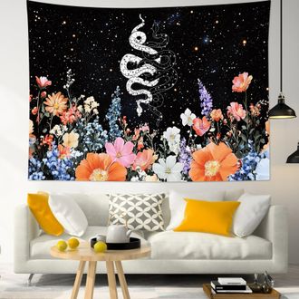 Generic Lustige Schlange Schwarz-Wei&szlig; Tapisserie Bettdecke Hausdeko Wandteppich Wandkunst F&uuml;r Wohnzimmer Dorm Schlafzimmer,100x150cm