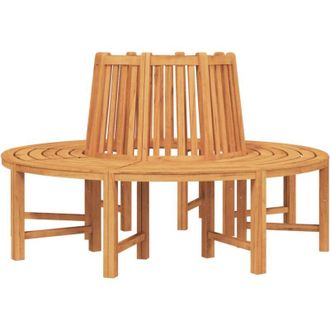 vidaXL Baumb&auml;nke 2 Stk. Halbrund &Oslash;160 cm Massivholz Teak vidaXL