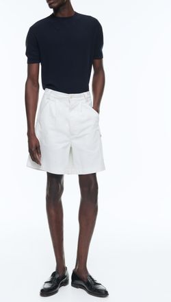 Fursac Bermuda &agrave; pinces en toile de coton - Taille 29 - Homme