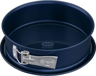 Dr. Oetker Springform Ø 24 cm Back-Liebe Emaille - Runde Backform mit schnitt- & kratzfestem Emaille-Boden - 24er Kuchenbackform mit extra hohem Rand in Dunkelbl