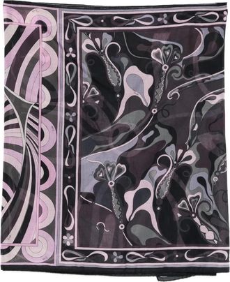 Pucci mini paréo à fleurs - Noir