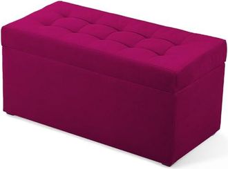 MG Design Pouf Coffre 45 x 90 cm Rose - Rangement 100 L, Charge 300 kg, Doux, Aspect Mat et Texture Fine, Facile &agrave; Nettoyer - pour Salon, Chambre, entr&eacute;e