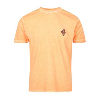 Marcelo Burlon Mehrfarbiges T-Shirt mit Kreuzstickerei - - Tops - Herren - Orange - S