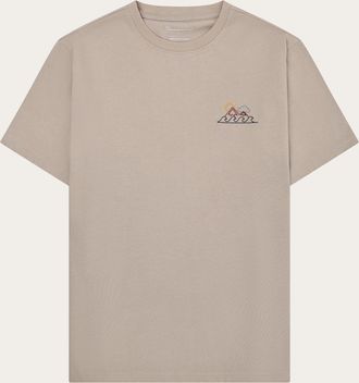 Knowledge Cotton Apparel Herren vegan T-Shirt Chest Print Light Feather Gray