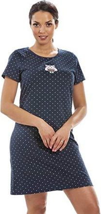 Camille and Print - Chemise de nuit en coton doux pour lété - Bleu - 44