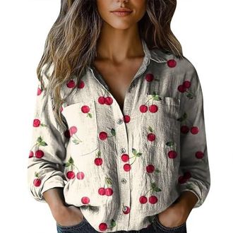 Generic Chemises en gaze tendance boutonn&eacute;es &agrave; manches longues pour femme, style d&eacute;contract&eacute;, &eacute;t&eacute; 2025, chemisiers en lin et coton, tenues de plage, tuniques 