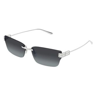 Balenciaga Metallische rechteckige Sonnenbrille - - Accessories - unisex - Grau - 63 MM