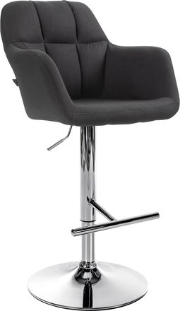 Clp Barhocker Natoma Stoff I 360° Drehbar, Metallgestell Höhenverstellbar Mit Fußstütze I Thekenhocker Für Bar Mit Gepolsterte Sitzfläche, Farbe:schwarz, 