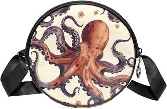 Generic Petit sac &agrave; bandouli&egrave;re Circle pour femme, petit sac &agrave; bandouli&egrave;re avec fermeture &eacute;clair, bretelles r&eacute;glables, sac &agrave; main rond d&eacute;contract&eacute; pour femmes