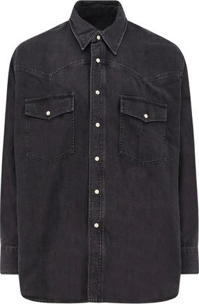 STUDIO NICHOLSON Homme, Chemises, Noir, Taille: M Mylo Denim Shirt
