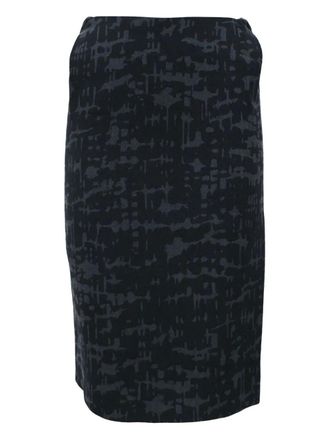Bottega Veneta jupe mi-longue imprim&eacute;e - Noir