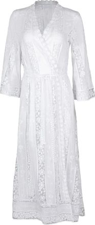 Miguelina robe Lucinda à empiècement en dentelle - Blanc