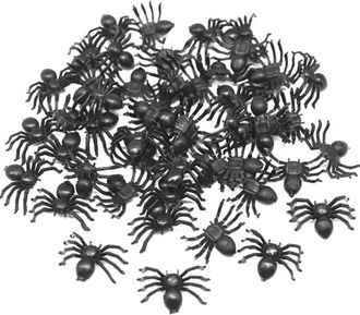 Generic 50PCS Small Spiders - Creepy Halloween Party Favors, Scary Fake for Haunted House Props, Outdoor Yard Lawn Porch Decor, Realistic Mini insacts for Spo