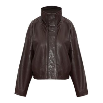 AllSaints Femme, Vestes, Rouge, Taille: 38 FR Ryder Leather Jacket