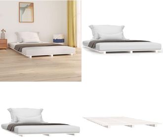 vidaXL Massivholzbett Wei&szlig; 120x190 cm Kiefer - Holzbett - Kiefernholzbett - Doppelbett - Wei&szlig;es Bett - Massives Holzbett - Home & Living