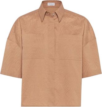 Brunello Cucinelli Hemd aus Popeline - Braun