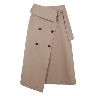 R&oacute;he Femme, Jupes, Brun, Taille: 40 FR Deconstructed Trench Skirt
