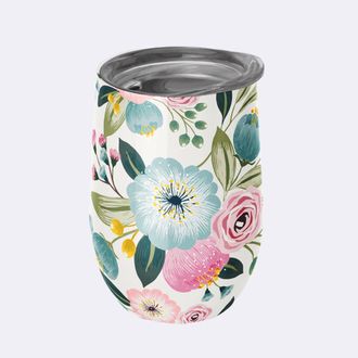 chic.mic Thermobecher - Trinkbecher bioloco office 420 ml Edelstahl (pastel flowers)