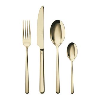 Sambonet Rosenthal Linear PVD - Besteckset, Besteck, Essbesteck - Champagne - 24-teilig